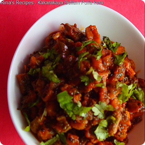 Rina's Recipes: Karela Khatta Meetha / Bitter gourd Sour & Sweet